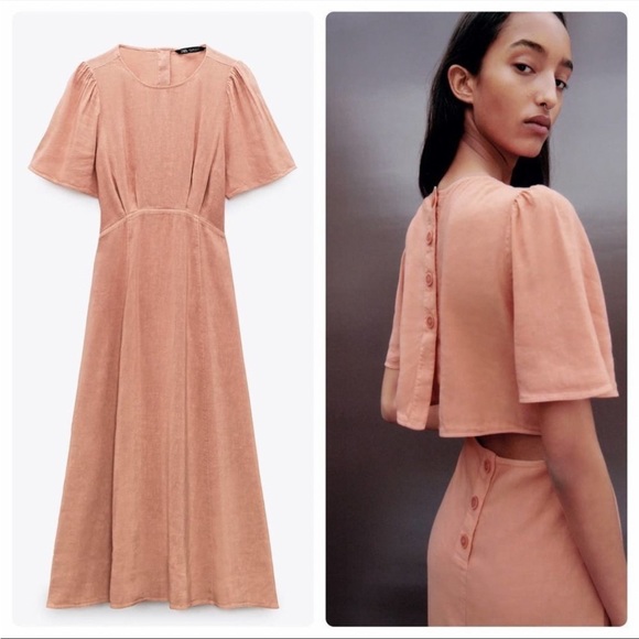 Zara | Dresses | Zara Cut Out Pink Midi Dress | Poshmark